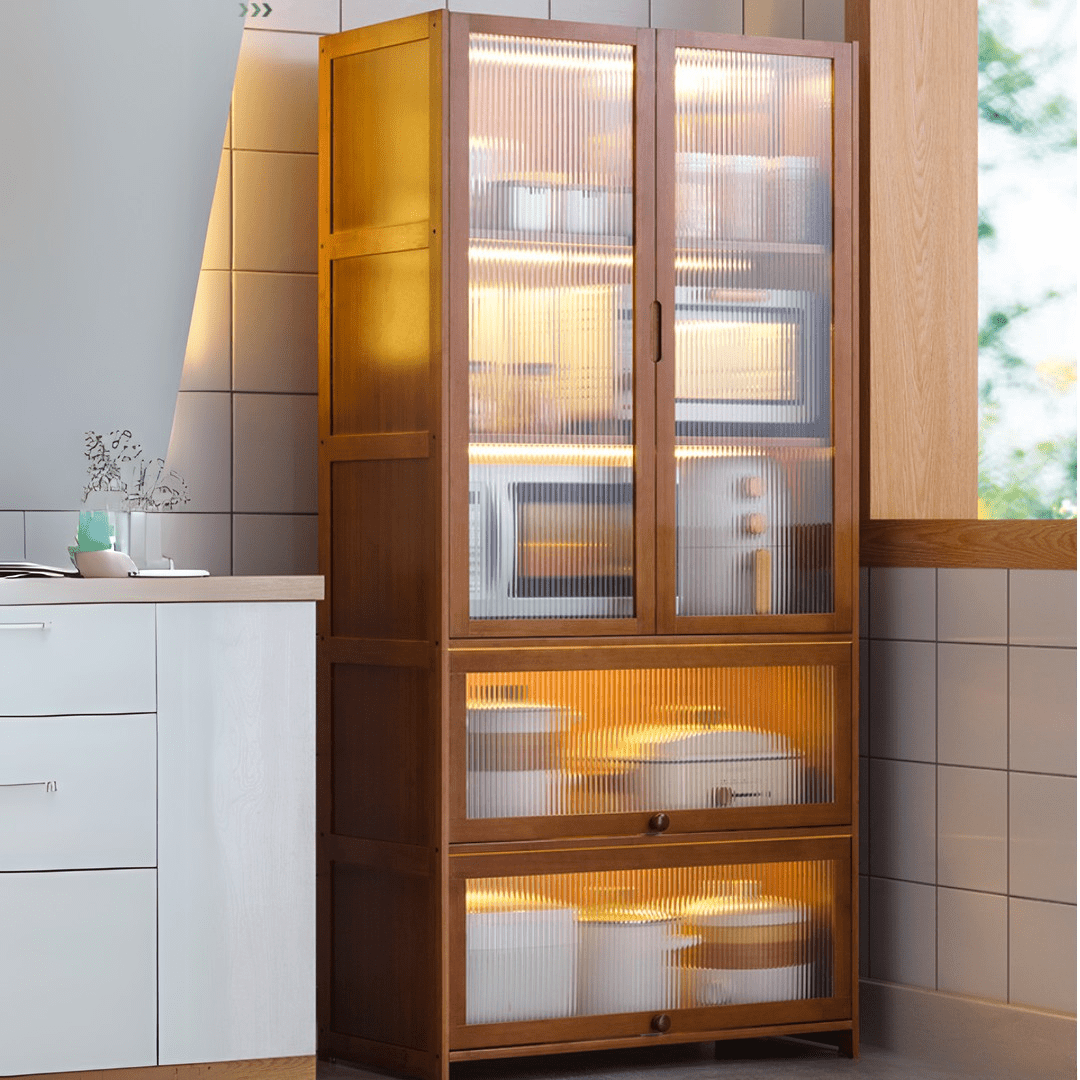 Multipurpose Bamboo Wood Kitchen Storage Rack(Brown-80cm)