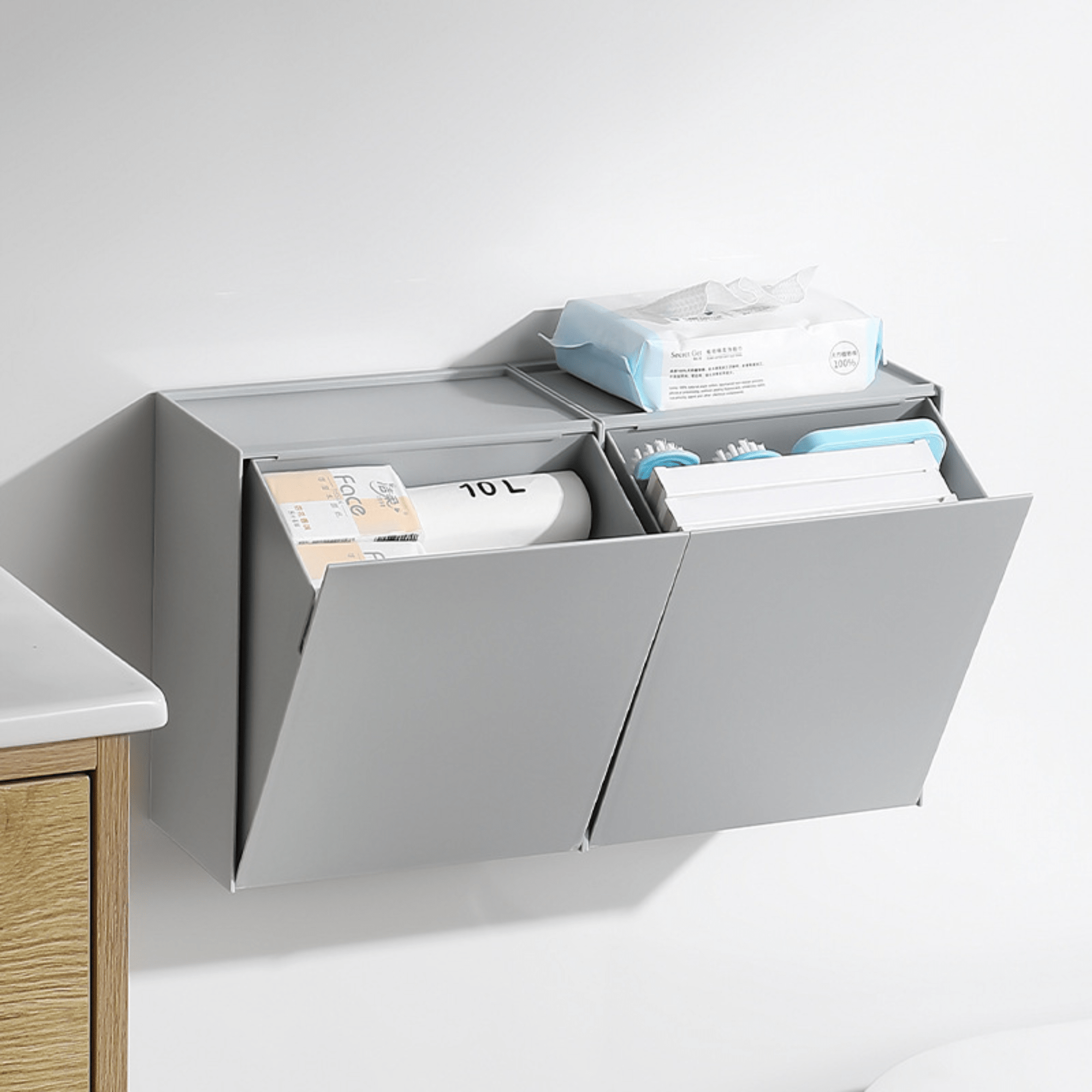 Multi-Purpose Wall Mounted Plastic Storage Container (20.3 x 12.5 x 24