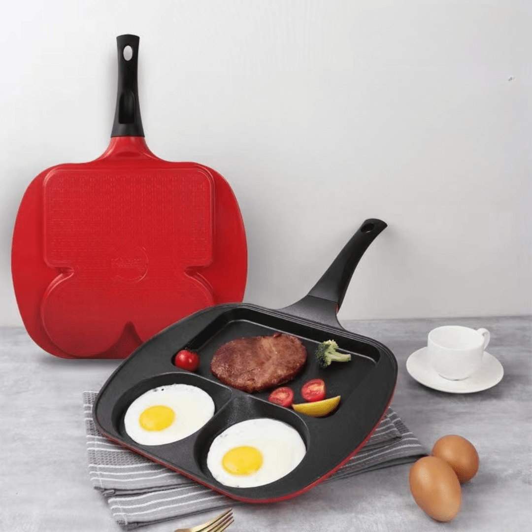 Non-Stick Multi-Purpose Frying Pan – 3-in-1 Divided Breakfast Skillet