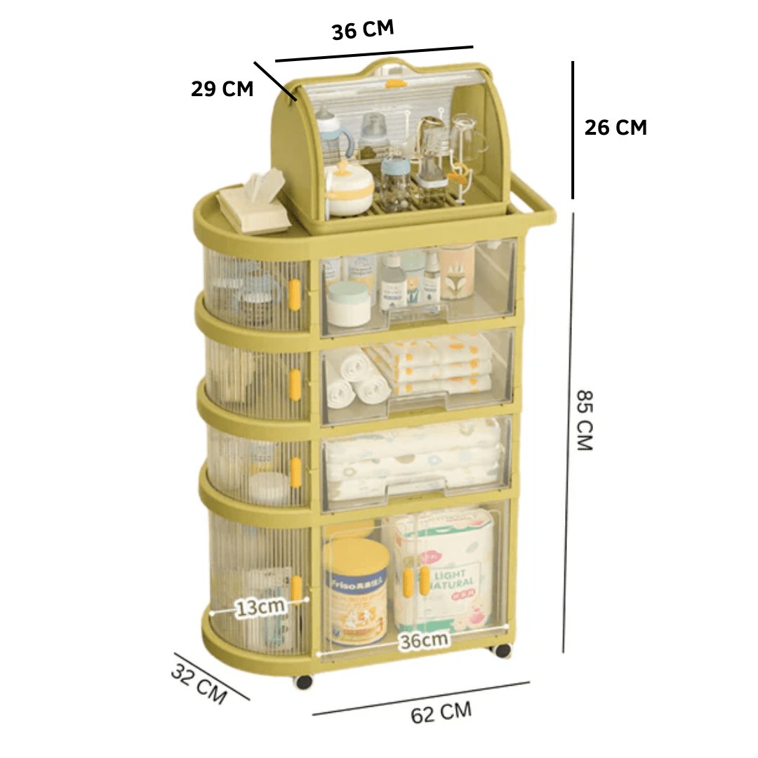 4 Tier Multi-Functional Storage Cart With Wheels – HOME ESSENTIALS