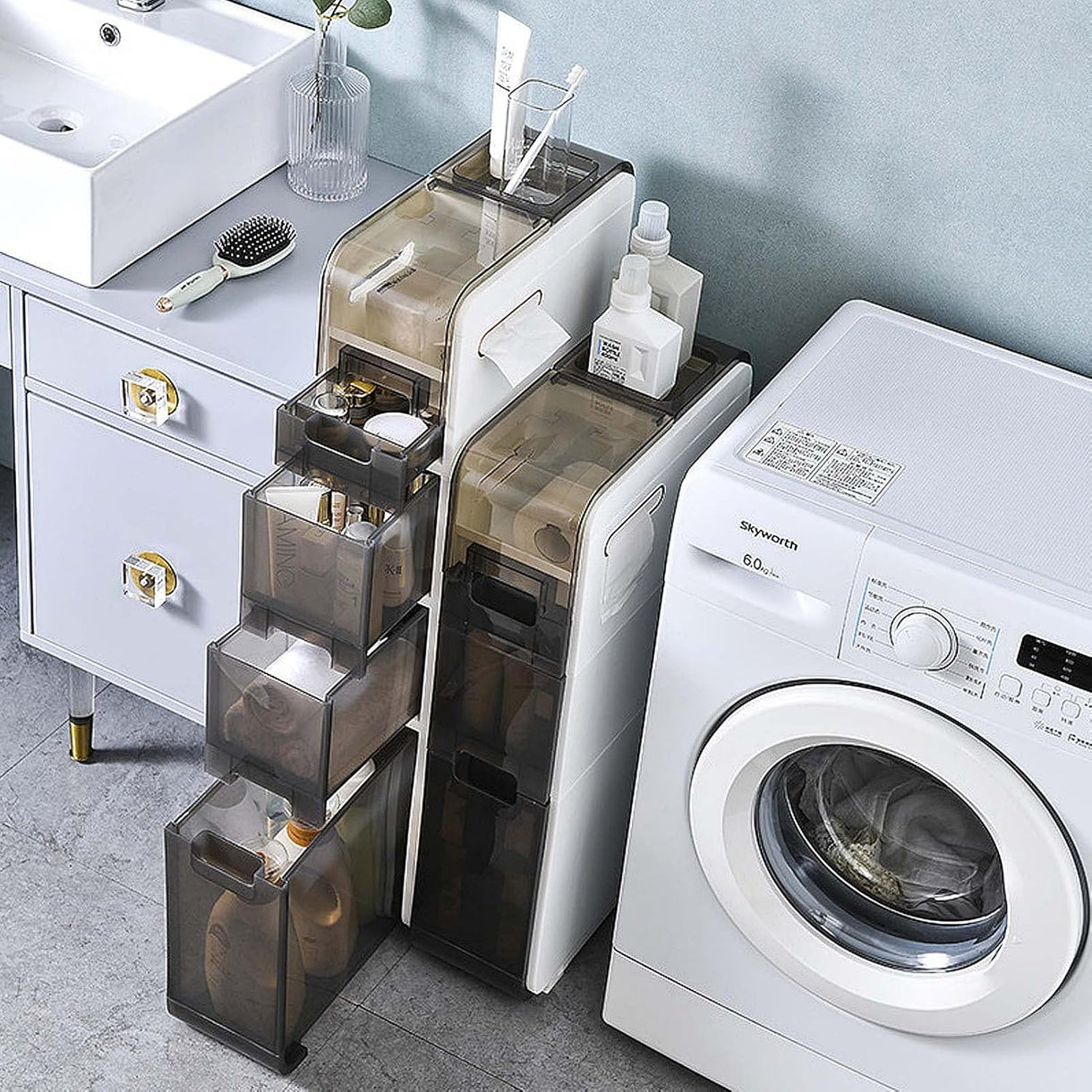 Slim-Fit Multi-Functional Storage Cabinet – HOME ESSENTIALS