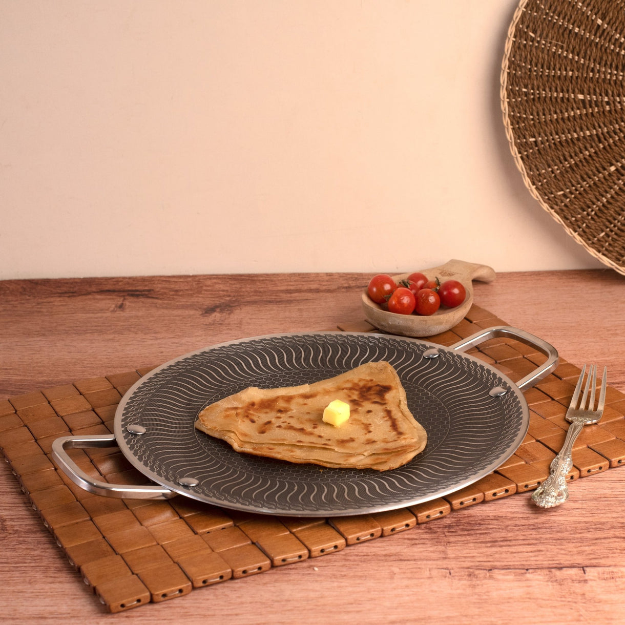 Stainless Steel Honeycomb Multi-Purpose Pan & Tray with Handle (30cm)